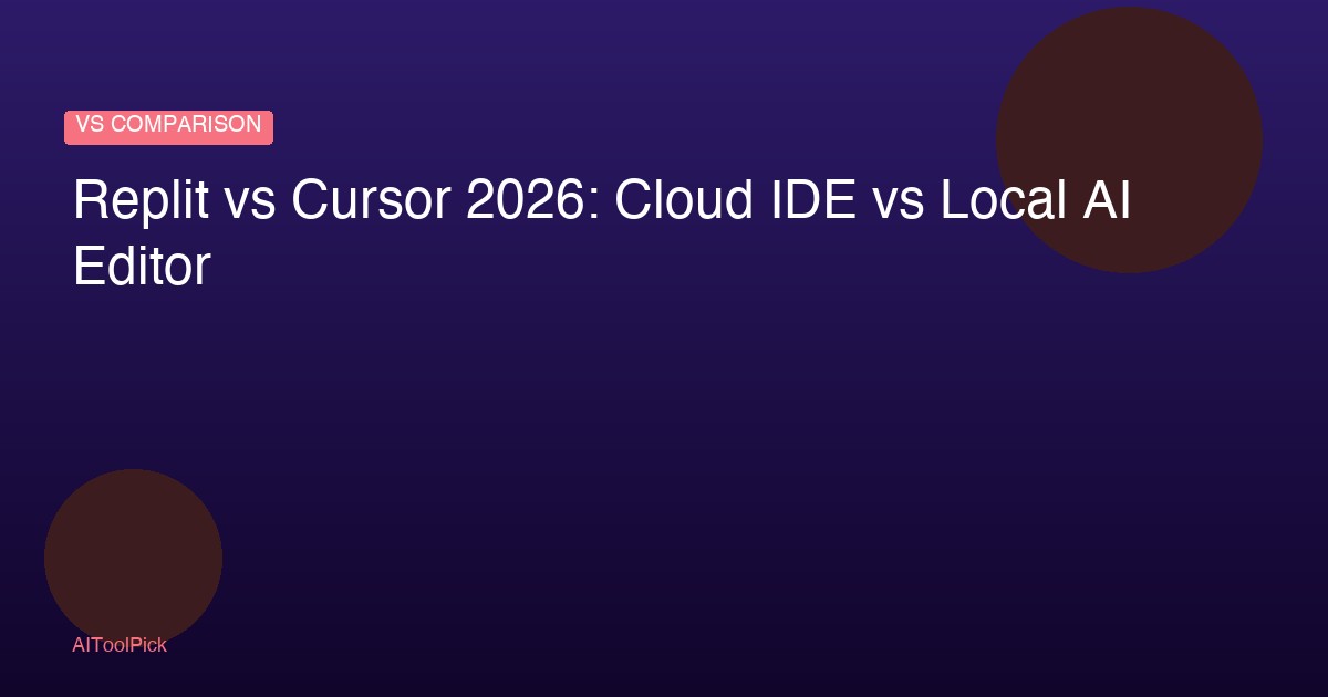Replit vs Cursor 2026: Cloud IDE vs Local AI Editor | AIToolPick Blog